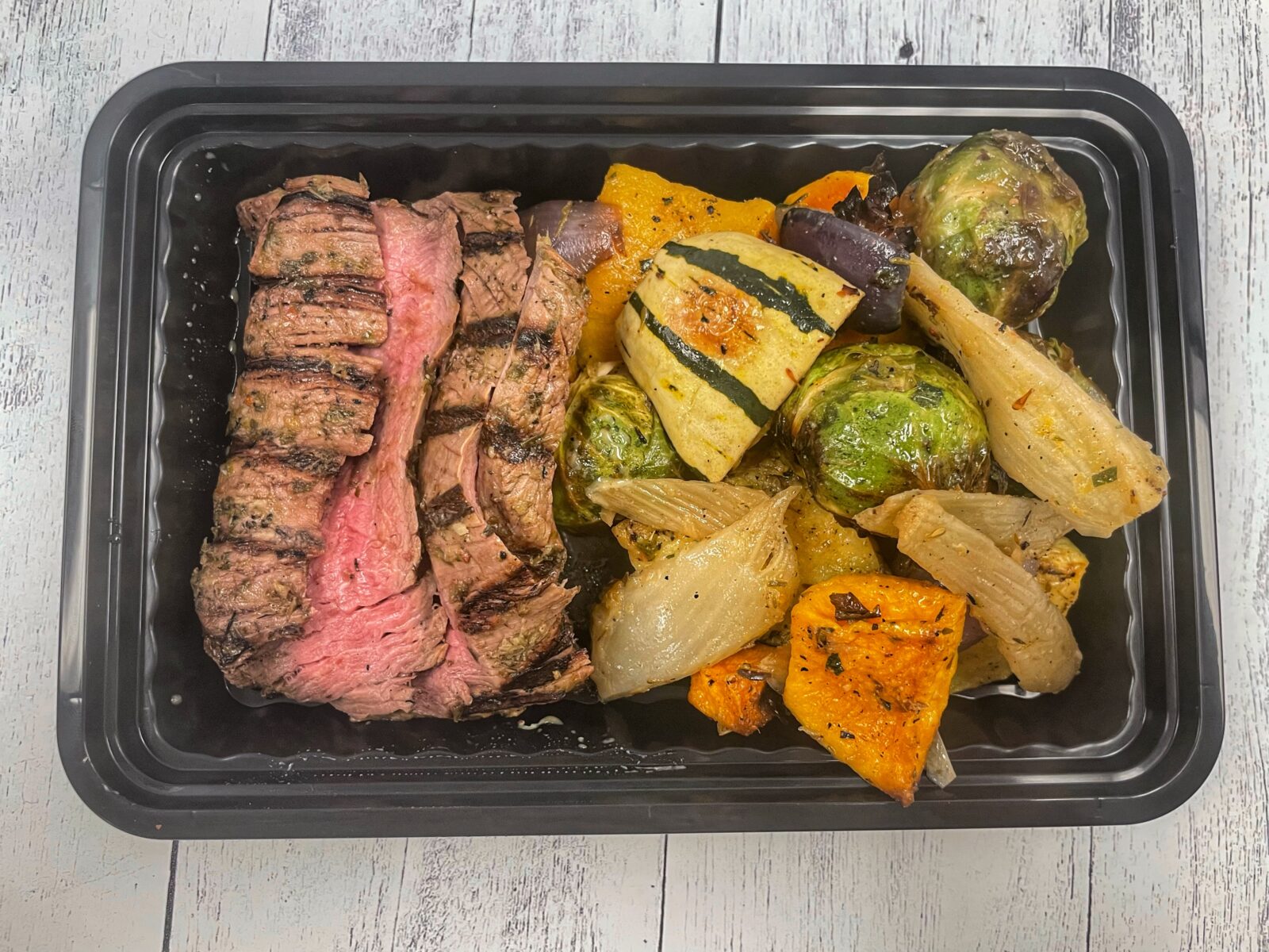 Grass Fed Flank Steak with Fall Vegetable Medley - FITfoodNJ